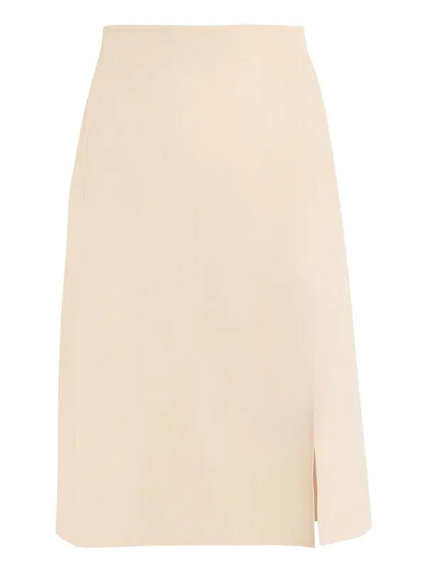 Stella McCartney Front-slit Knitted Knee-length Skirt - Neutrals