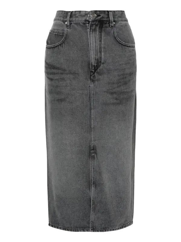 Isabel Marant Tilauria Denim Midi Skirt - Grey