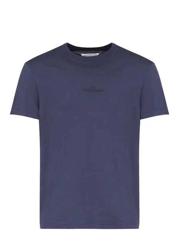 MAISON MARGIELA Logo-embroidered Cotton T-shirt - Blue