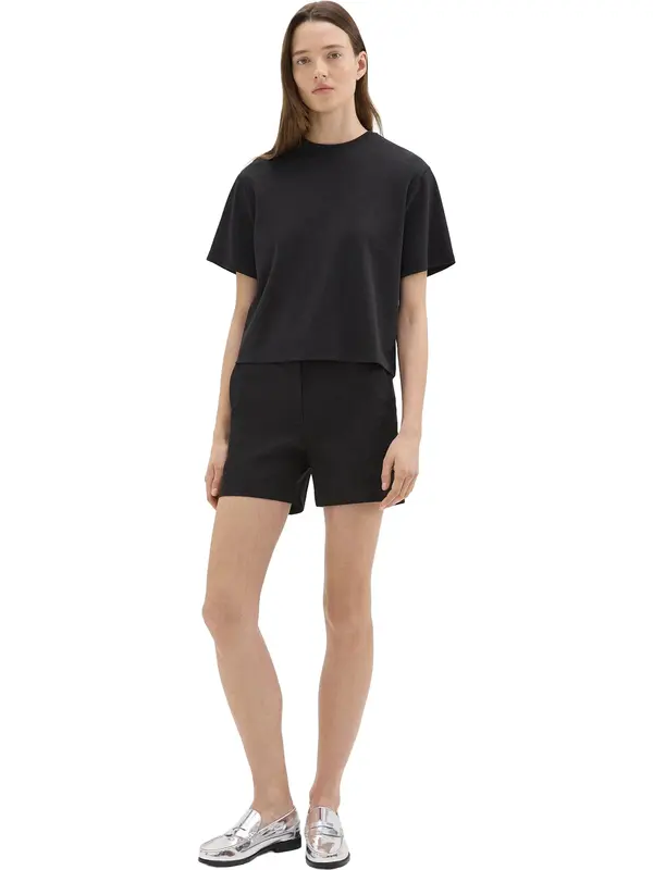 Theory Waist Tab Short In Good Linen - Black