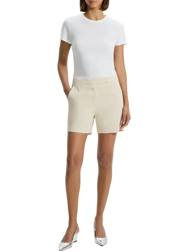 Theory Waist Tab Short In Good Linen - Straw