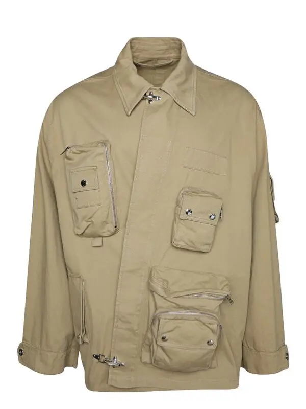 LANVIN Asymmetrical Utility Jacket - Tan