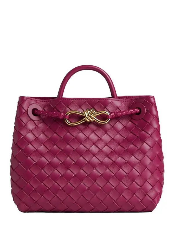 Bottega Veneta Small Andiamo Bag In Lambskin - Burgundy