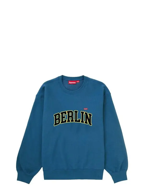 Supreme Berlin Shop Small Box Crewneck Sweatshirt - Blue