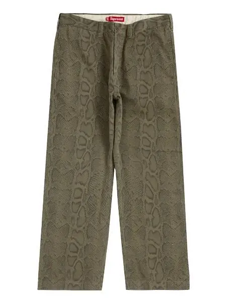 Supreme Snake Print Chino Pant - Olive