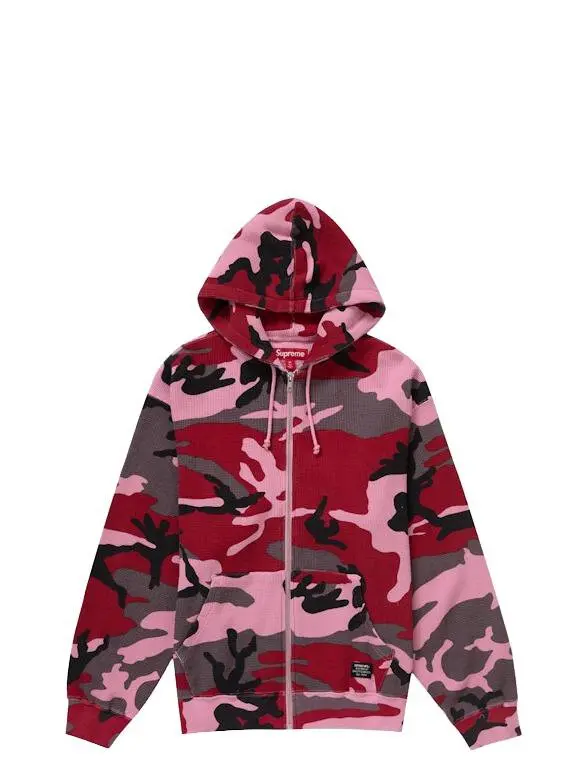 Supreme Hooded Zip-up Thermal - Pink Camo