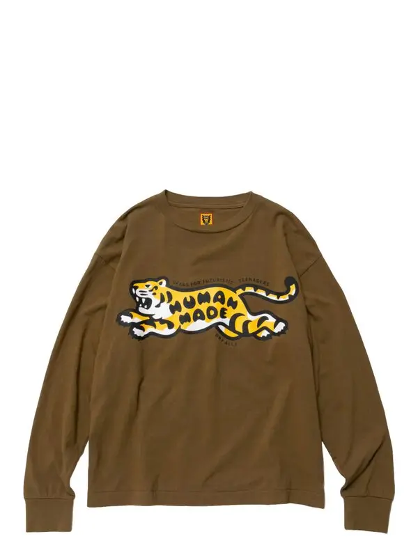 HUMAN MADE Tiger Long Sleeve T-shirt - Olive Drab