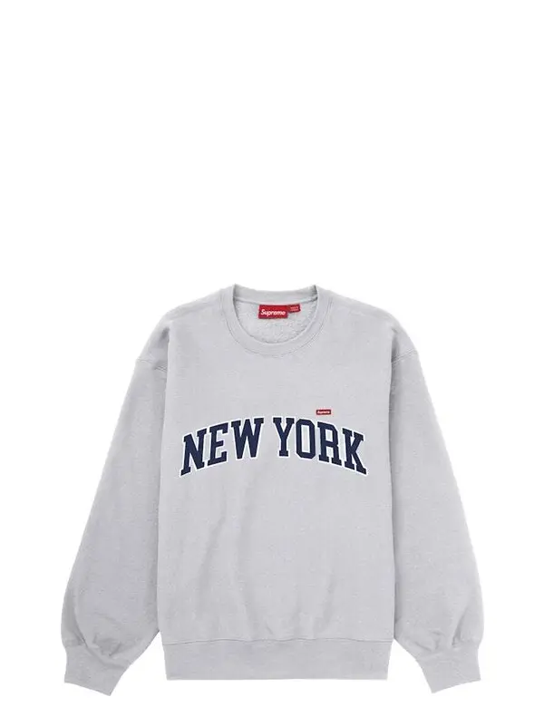 Supreme New York Shop Small Box Crewneck Sweatshirt - Ash Grey