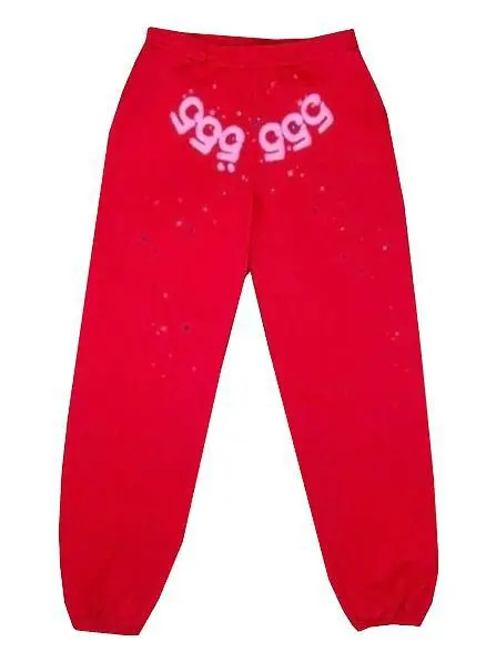 SP5DER Worldwide Angel Number 555 Sweatpants - Red
