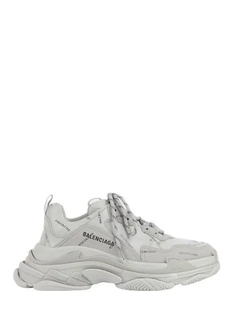 Balenciaga Triple S Allover Logo Sneakers - Grey/black