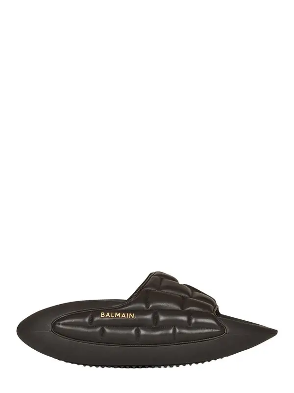 Balmain Quilted Mule - Black