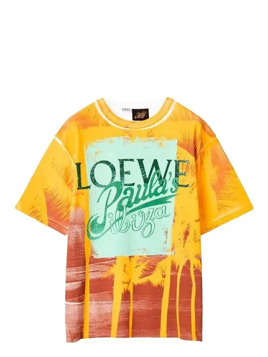 Loewe Palm Print Tshirtin - Soft White