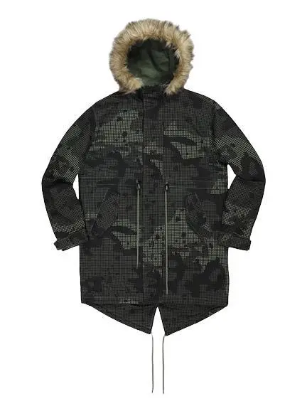 FTP Spell Out Fishtail Parka - Night Camo