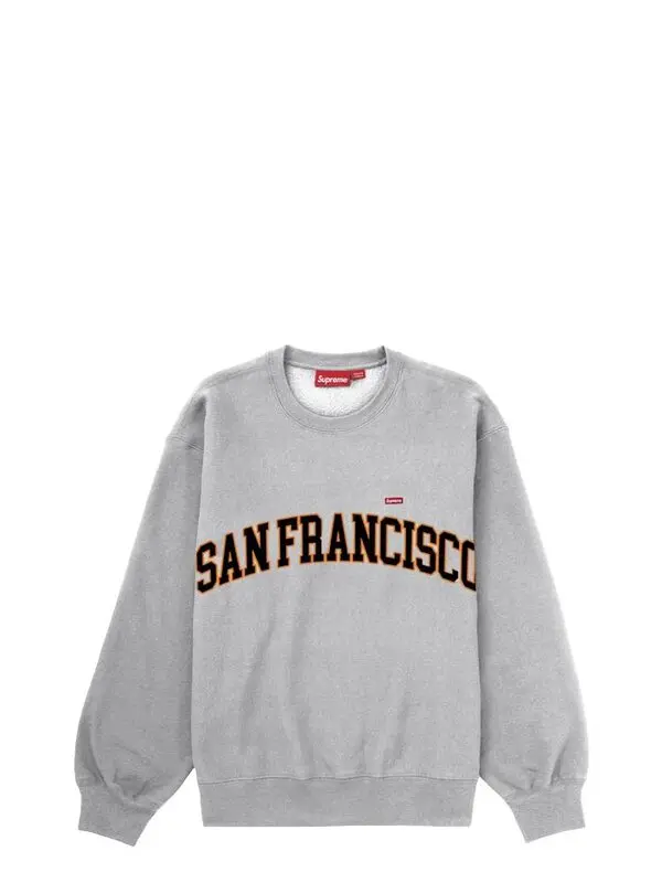 Supreme San Francisco Shop Crewneck Sweatshirt - Heather Grey