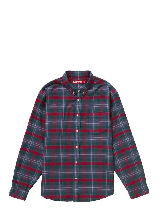 Supreme Plaid Flannel Shirt - Slate