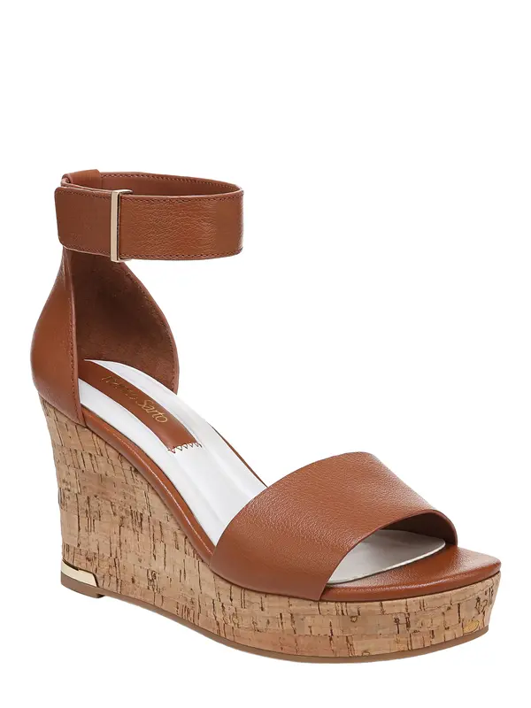 Franco Sarto Clemens Platform Wedge Sandal - Cognac