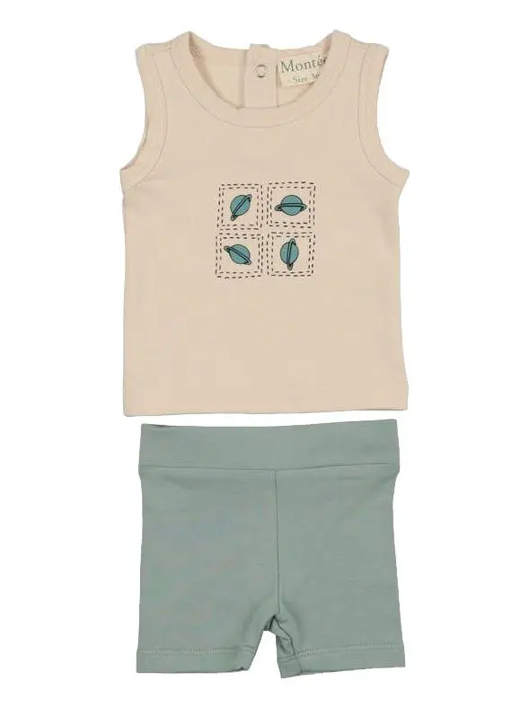 MANIÈRE Planet Print Tank & Shorts Set - Sand