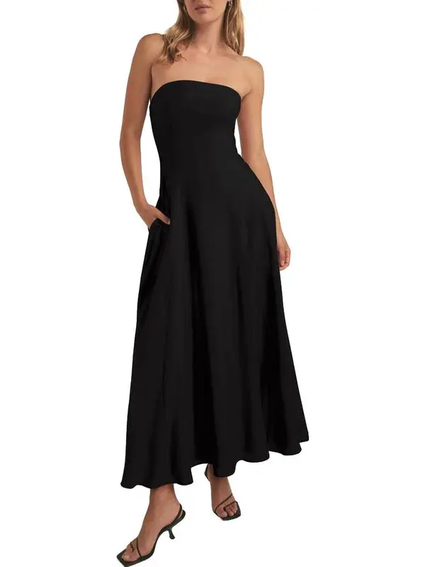 FAVORITE DAUGHTER Strapless Maxi Dress - Black