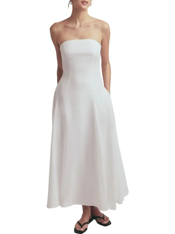 FAVORITE DAUGHTER Strapless Maxi Dress - White