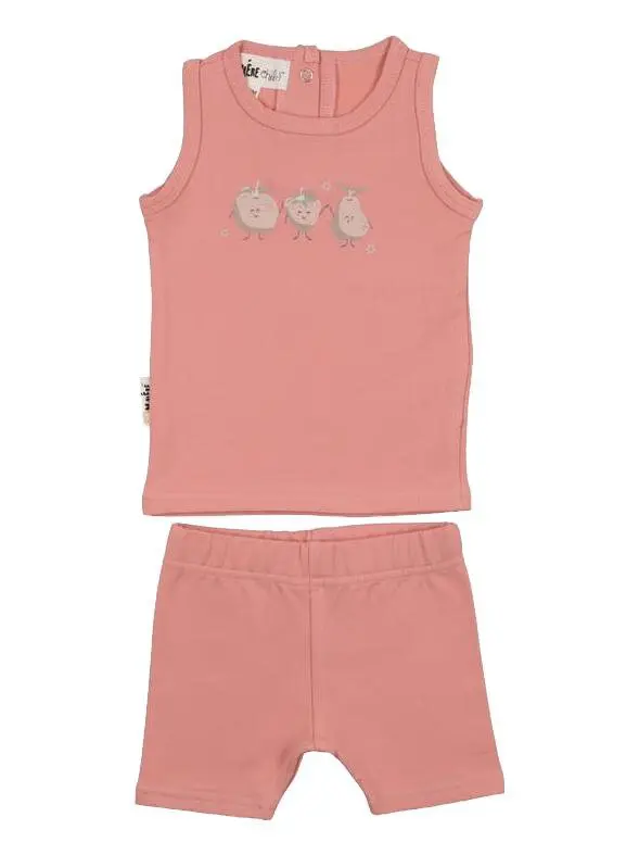 MANIÈRE Fruity Friends Tank & Shorts Set - Coral