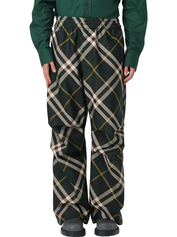 Burberry Plaid Trousers - Green