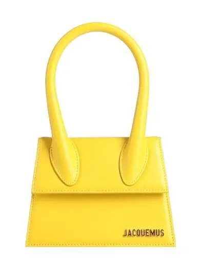 Jacquemus Leather Handbag With Logo - Yellow
