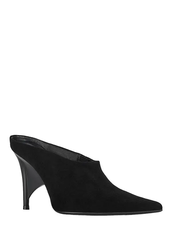 Jeffrey Campbell Vader Pointed Toe High Heel Mules - Black Suede