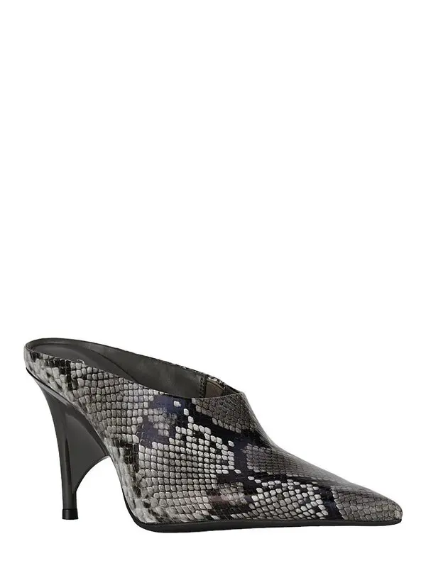 Jeffrey Campbell Vader Pointed Toe High Heel Mules - Gray/black