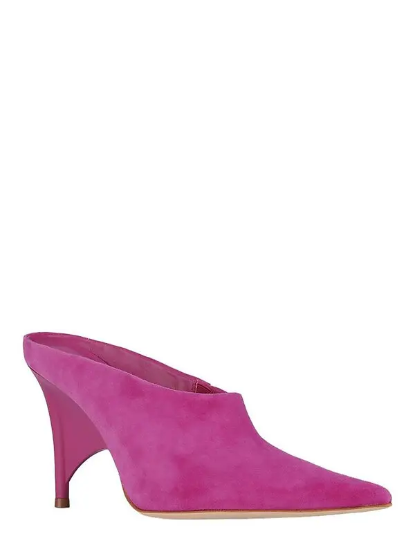 Jeffrey Campbell Vader Pointed Toe High Heel Mules - Magenta Suede
