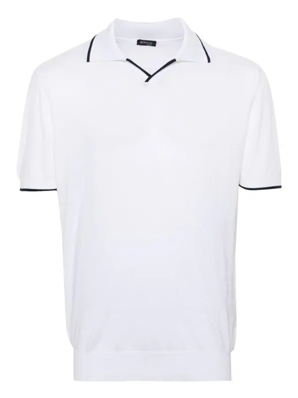Kiton Knitted Cotton Polo Shirt - White