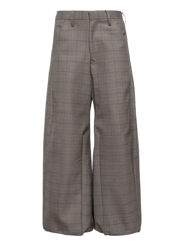 DOUBLET Robot Wide-leg Wool Trousers - Brown