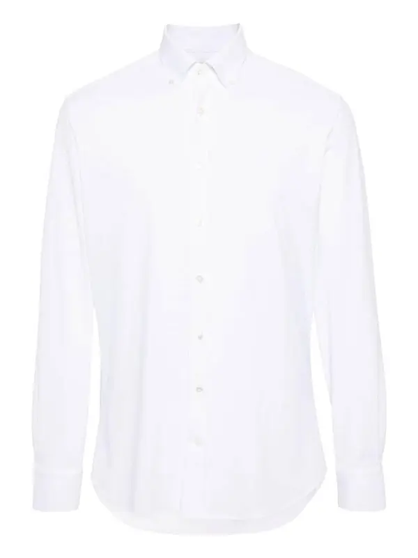 TRAIANO MILANO Long-sleeve Stretch Shirt - White