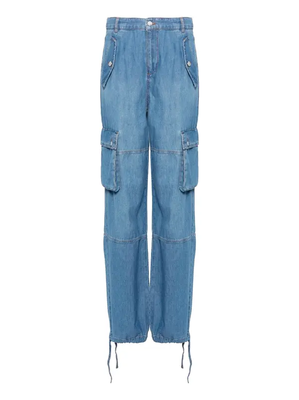 MOSCHINO JEANS High-rise Cargo Jeans - Blue