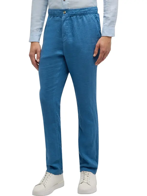 Swims Amalfi Linen Slim Fit Pants - Slate Blue
