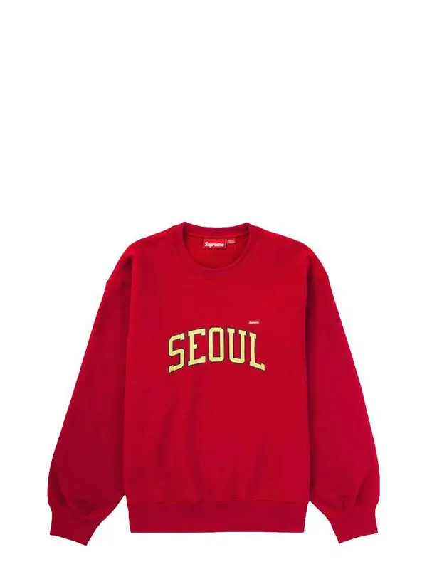 Supreme Seoul Shop Small Box Crewneck Sweatshirt - Red