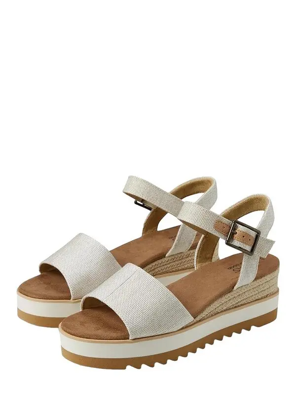 Toms Diana Platform Wedge Sandal - White