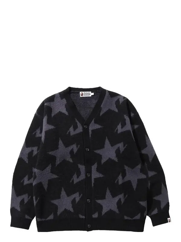 BAPE Sta Pattern Knit Cardigan - Black