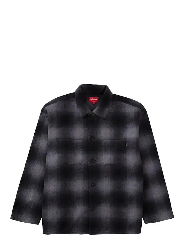 Supreme Shadow Plaid Fleece Shirt - Black