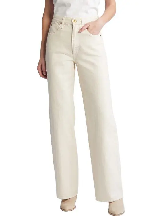 SLVRLAKE Grace High Waist Wide Leg Jeans - Ecru