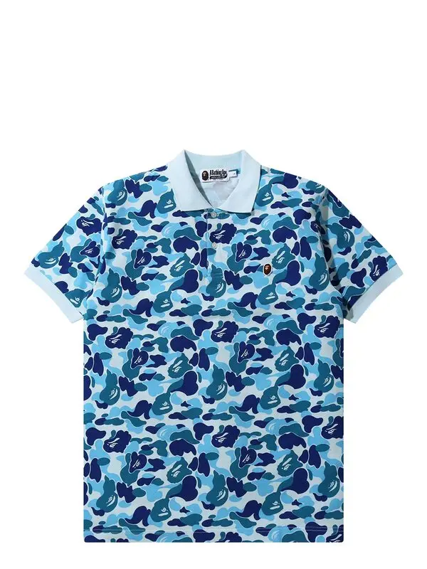 A BATHING APE Abc Camo One Point Polo - Blue
