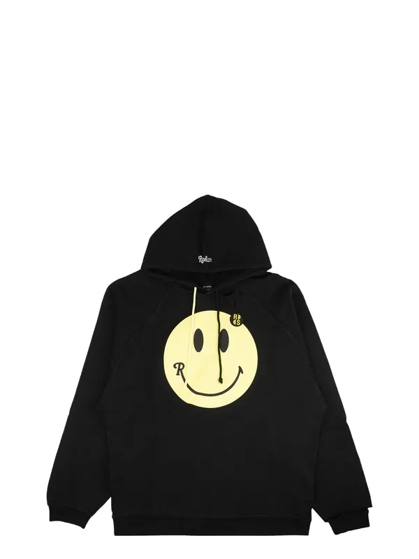 Raf Simons Smiley 50 Anniversary Oversize Graphic Hoodie - Black