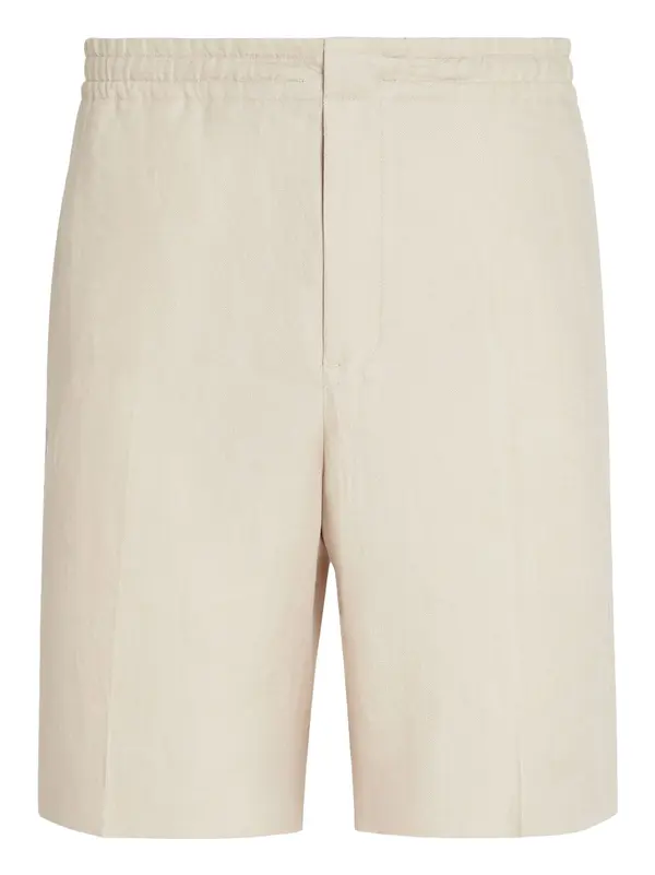 Zegna Oasi Lino Linen Shorts - Neutrals