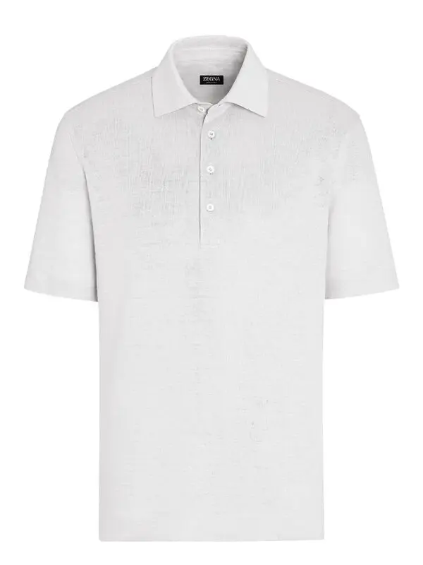Zegna Linen Polo Shirt - White