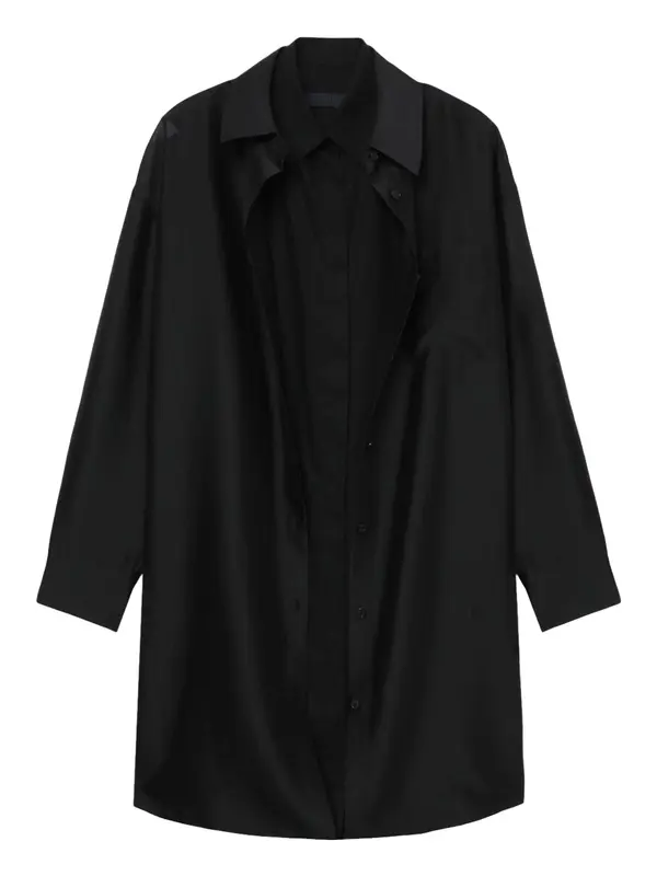 JUUN.J Layered Longline Shirt - Black