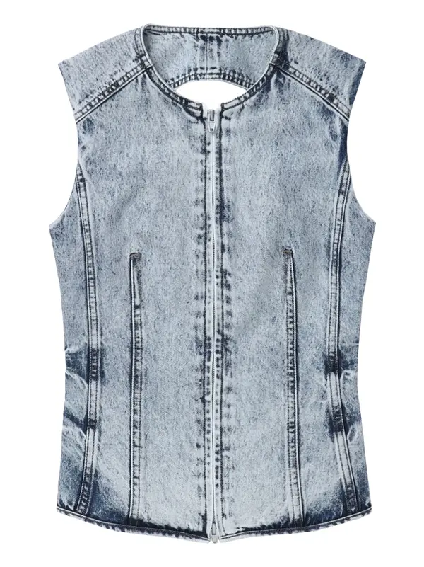 JUUN.J Acid-wash Denim Vest - Blue