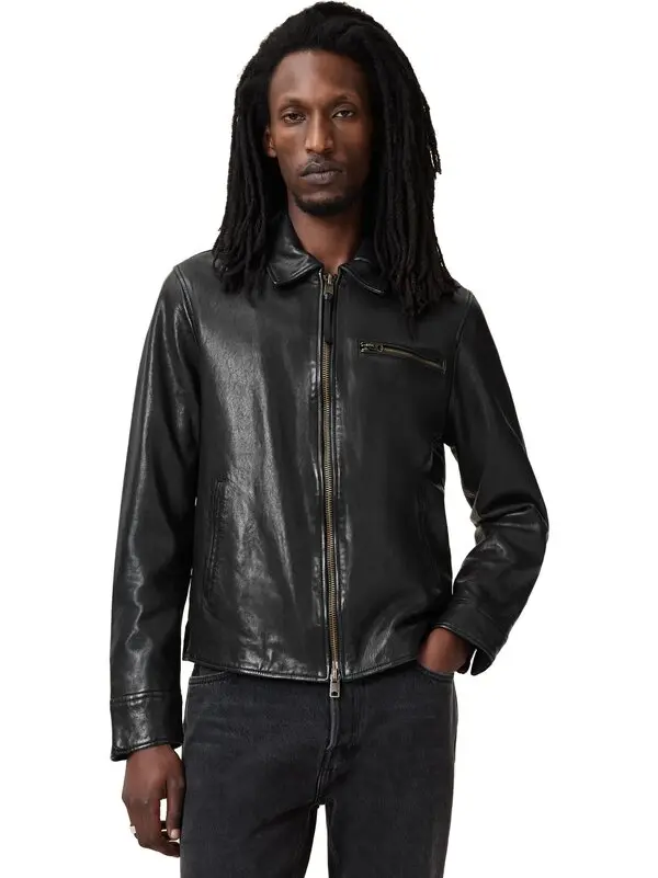 ALLSAINTS Miller Leather Jacket - Black