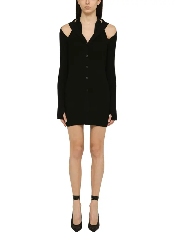 ANDREĀDAMO Ribbed Mini Dress - Black