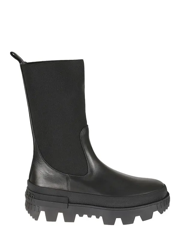 Moncler Leather Chelsea Boots - Black