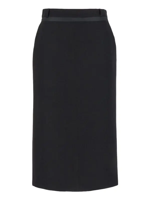 Fendi Virgin Wool Grain De Poudre Skirt - Black