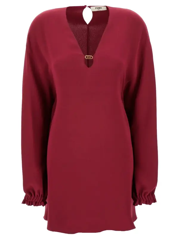 Fendi Cady Silk Dress - Purple